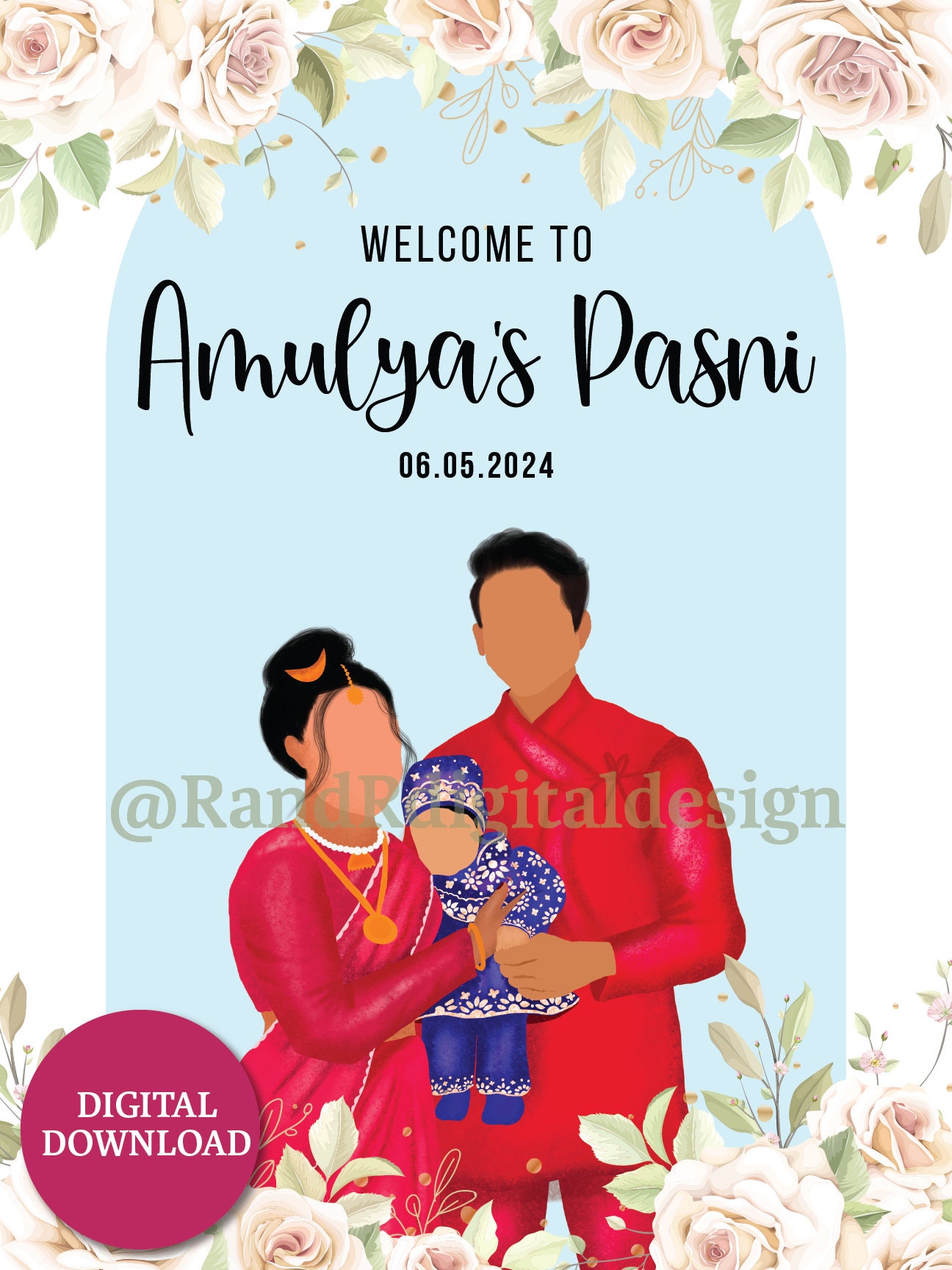 Nepali Pasni Welcome Poster: Rice Feeding Ceremony (digital Download ...