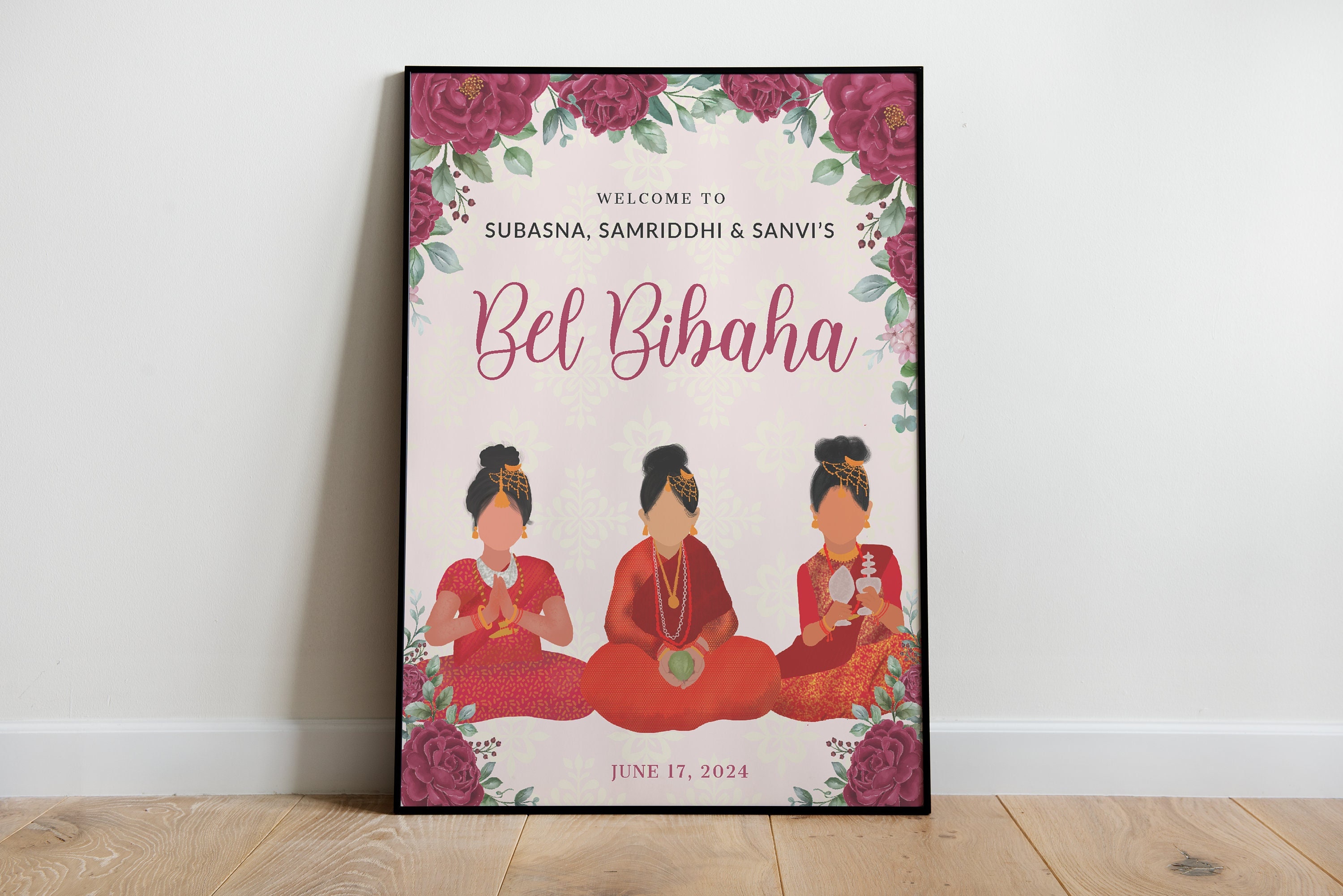 Newari Bel Bihaha Ihi Wedding Welcome Poster | Traditional Nepali ...