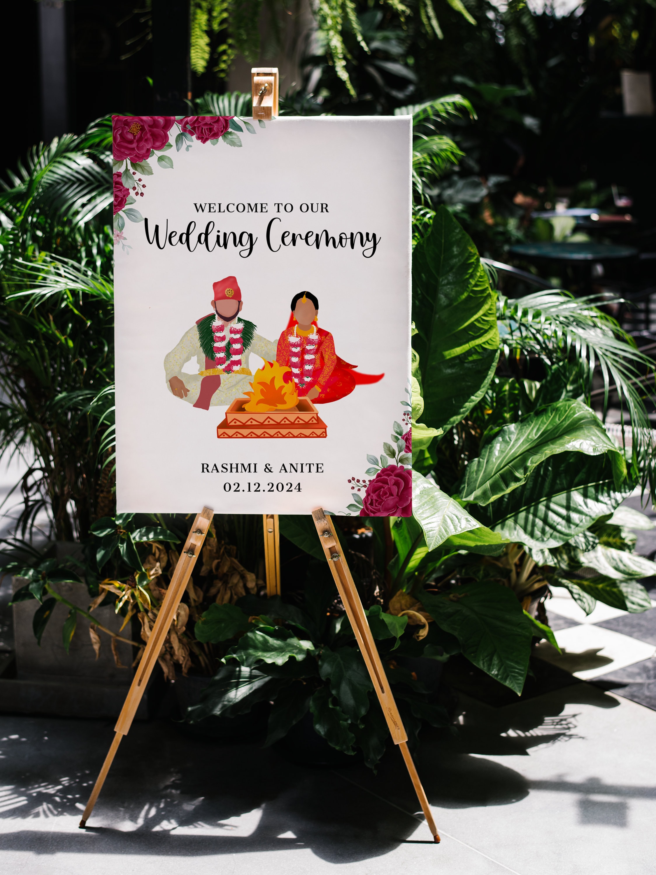 Custom Unique Nepali Wedding Welcome Poster Traditional Nepali Wedding ...