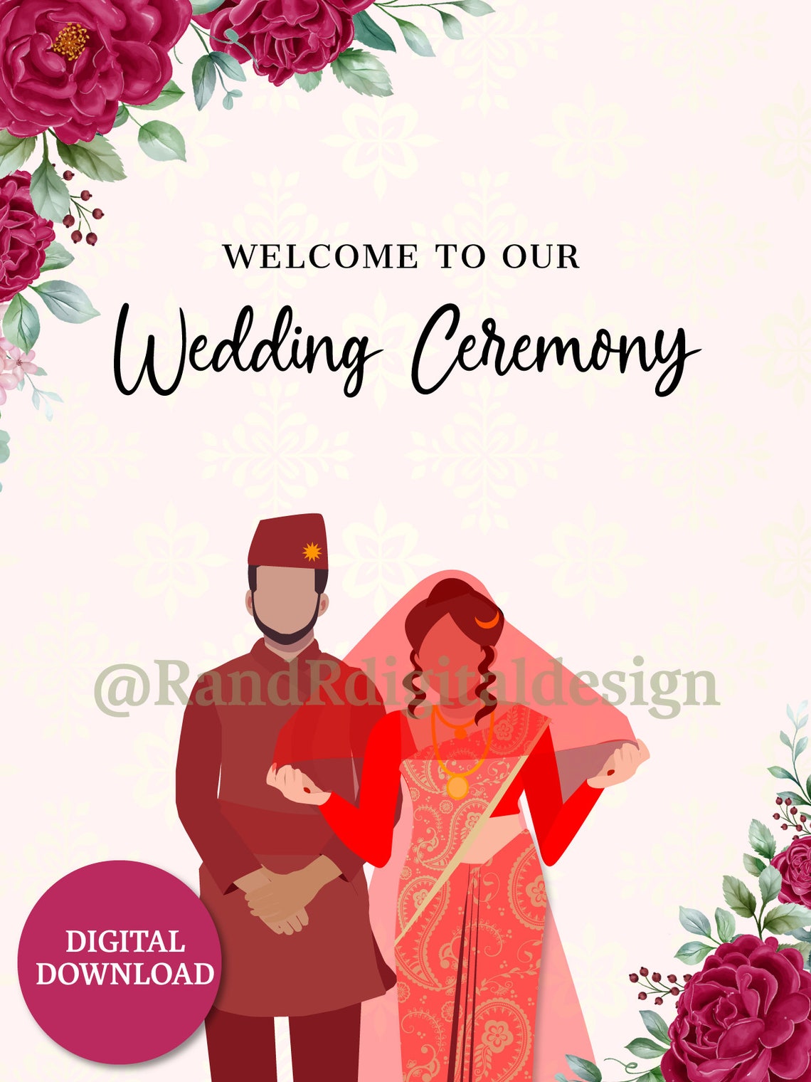 Personalized Digital Download Custom Nepali Wedding Welcome Sign - Etsy