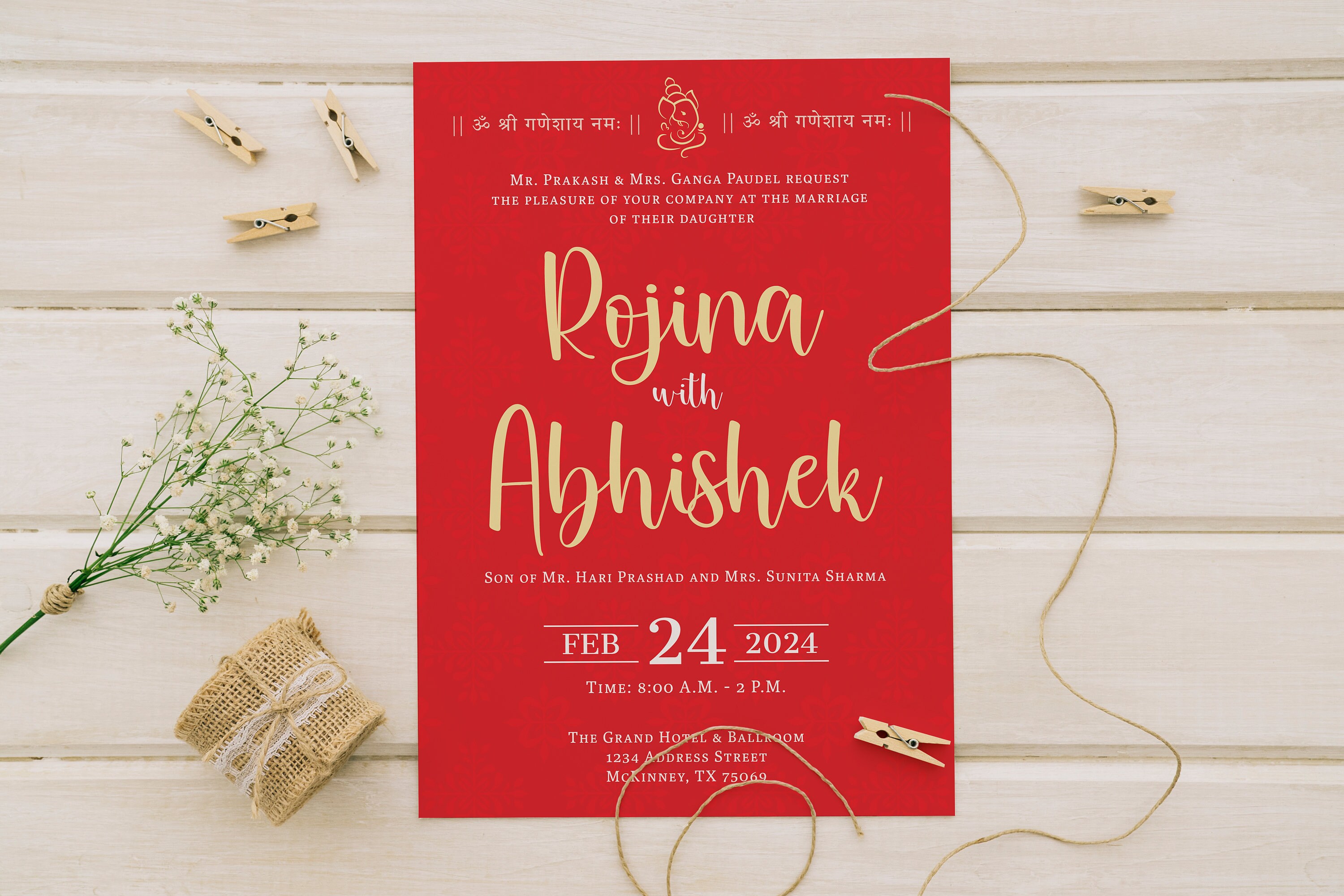 Nepali Wedding Invitation Card | High Resolution Digital File ...