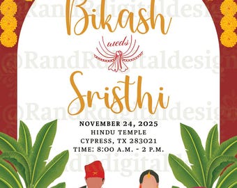 Custom Unique Nepali Wedding Welcome Poster | Traditional Nepali ...