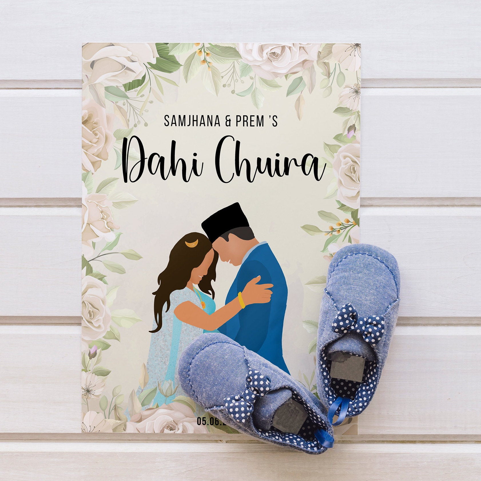 Nepali Custom Baby Shower Dahi Chiura Poster | Pregnancy Announcement ...
