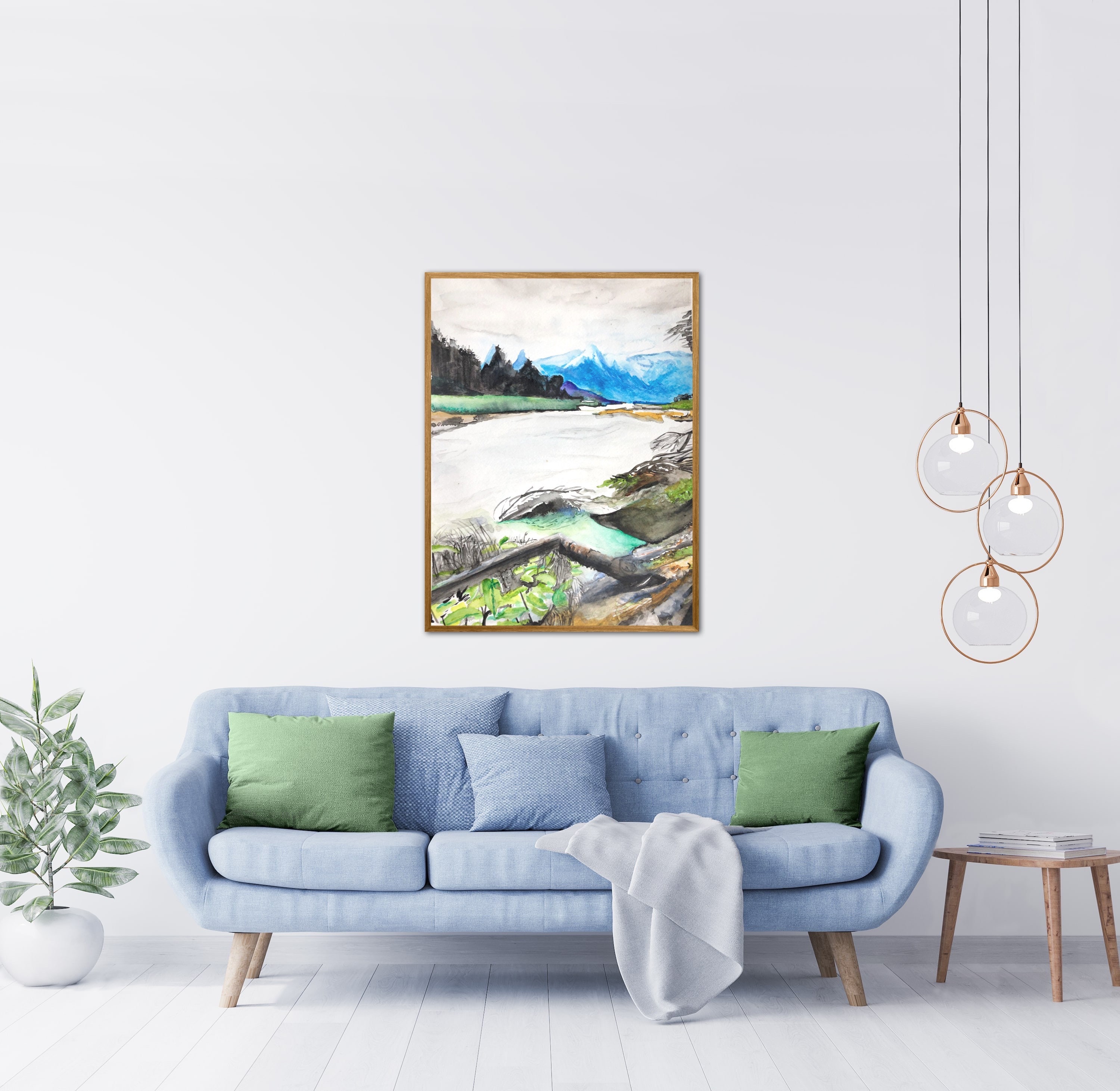 Digital: Juneau Alaska Watercolor Art Print, Alaskan Landscape ...