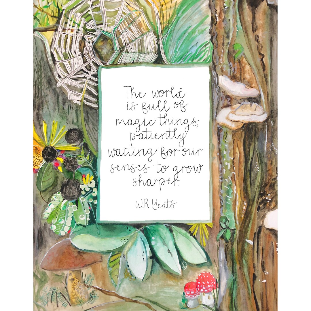 Magic Things Print, William Butler Yeats, Literary Art, Watercolor Art ...