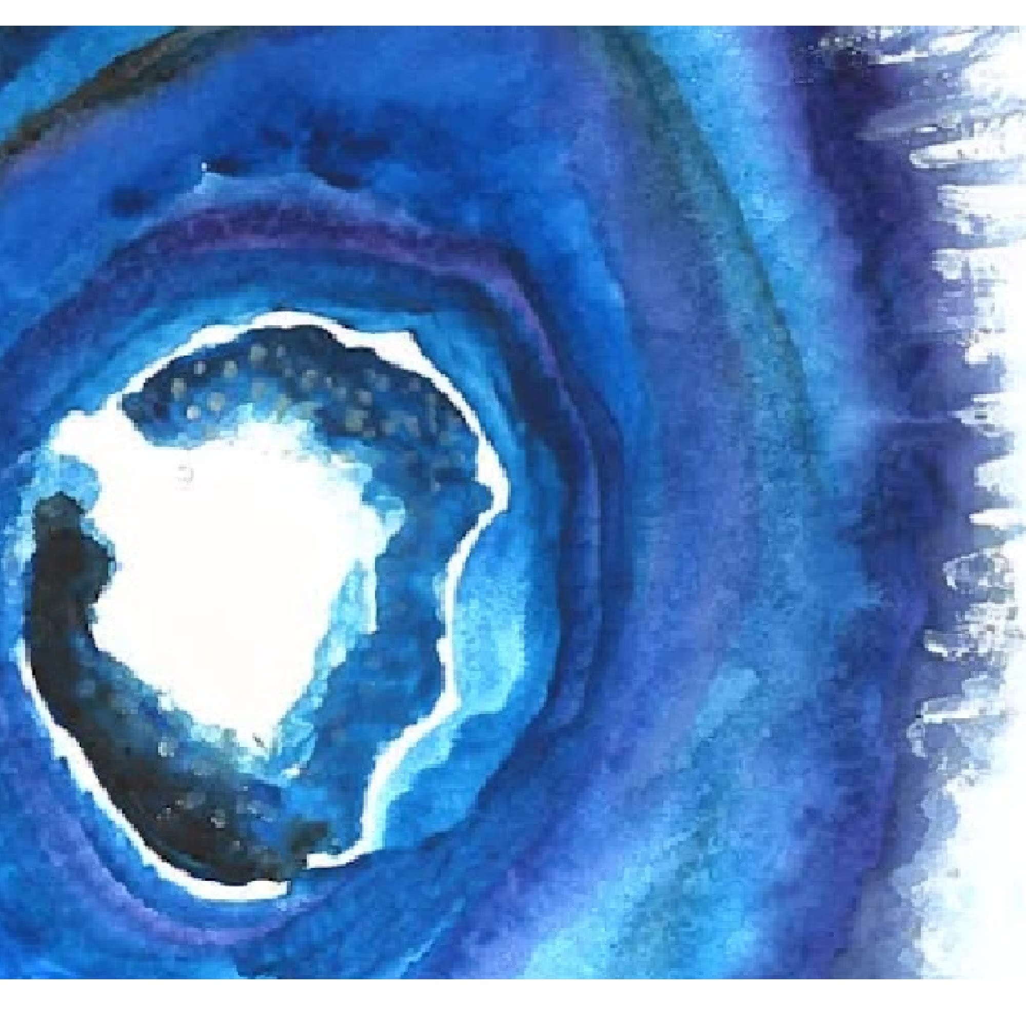 Blue Geode Art, Watercolor Painting, Gem and Mineral Art - Etsy