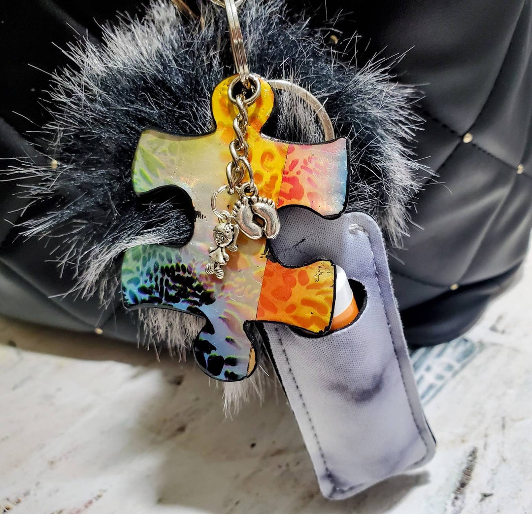 Keychain Puzzle Maple Leave Football Mouse Shaker Keychain Perfume ...