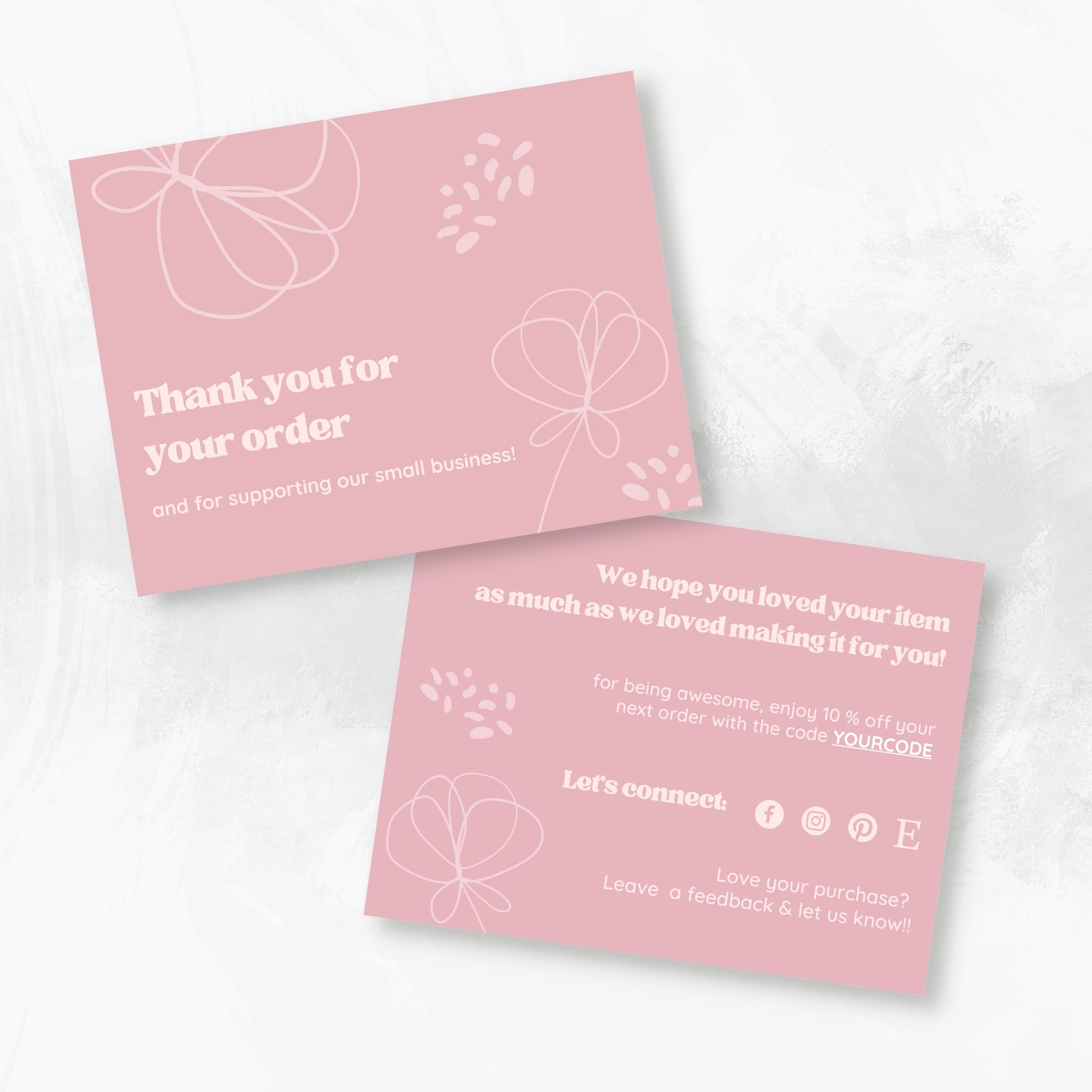 Editable Business Thank You Card, Modern Printable Thanks for Your ...