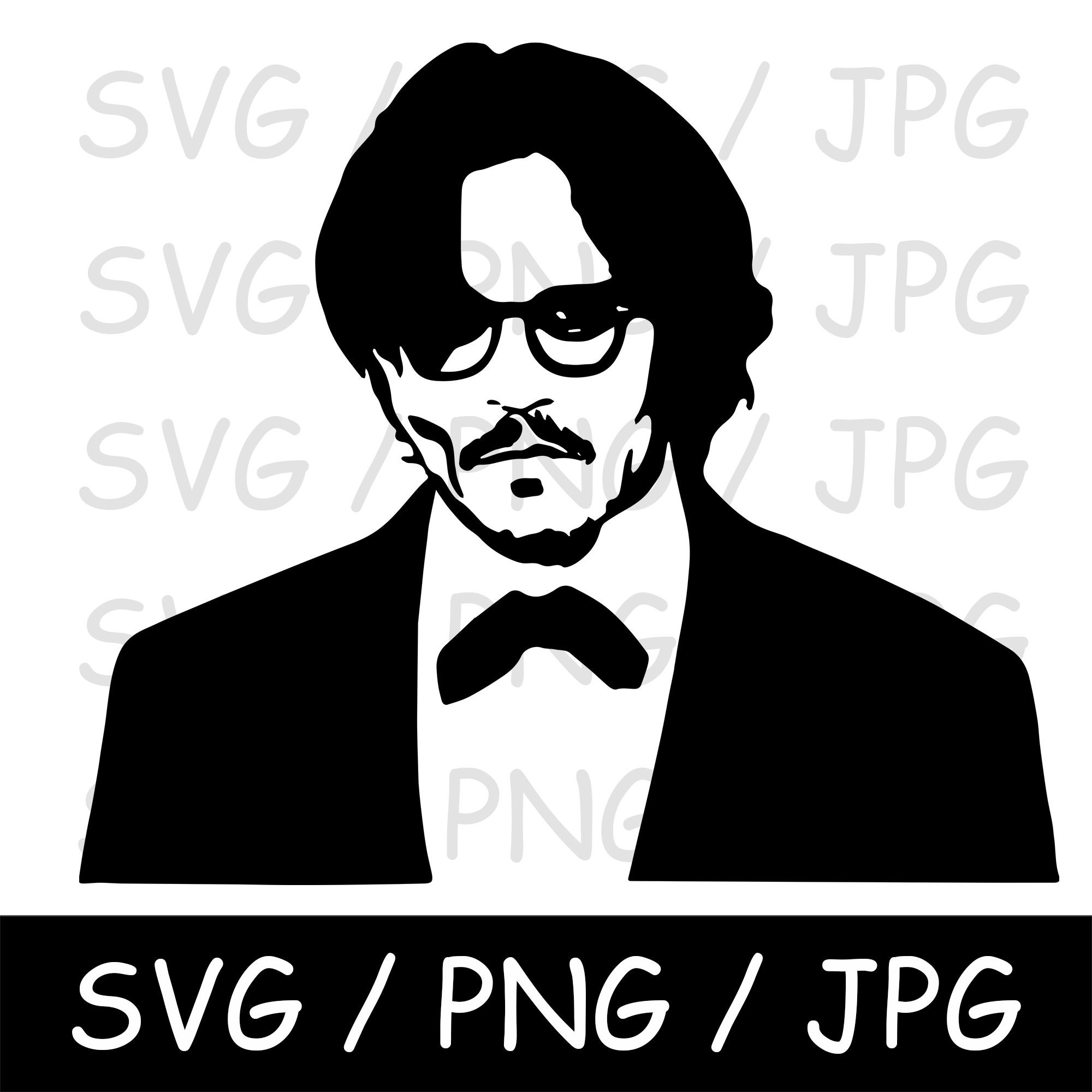 Portrait Celebrity SVG, PNG, JPG Digital Files, Vector, Black and White ...