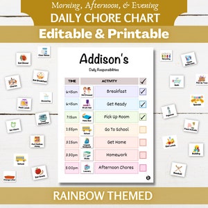 Kids Morning Routine Printable Kids Routine Kids Task Chart Visual ...