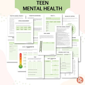 Teen Mental Health Workbook Anxiety Worksheet Adolescent - Etsy