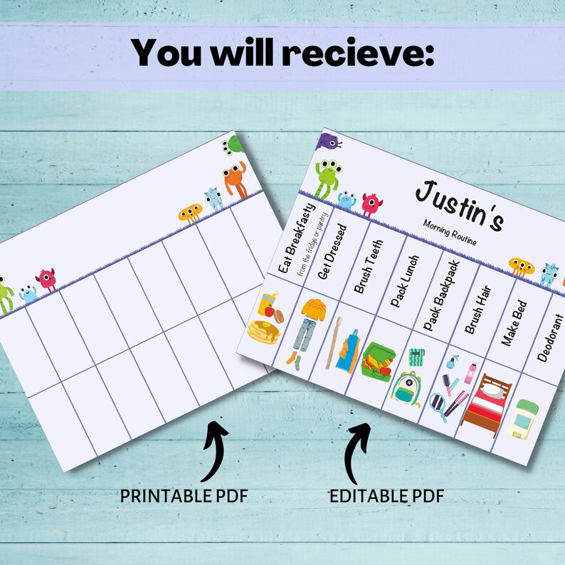 Montessori Chore Chart Editable Morning Routine Editable Chore Chart ...