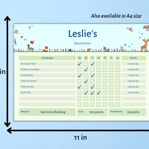 Printable Kids Reward Chart Daily Goal Tracker Positive Behavior ...