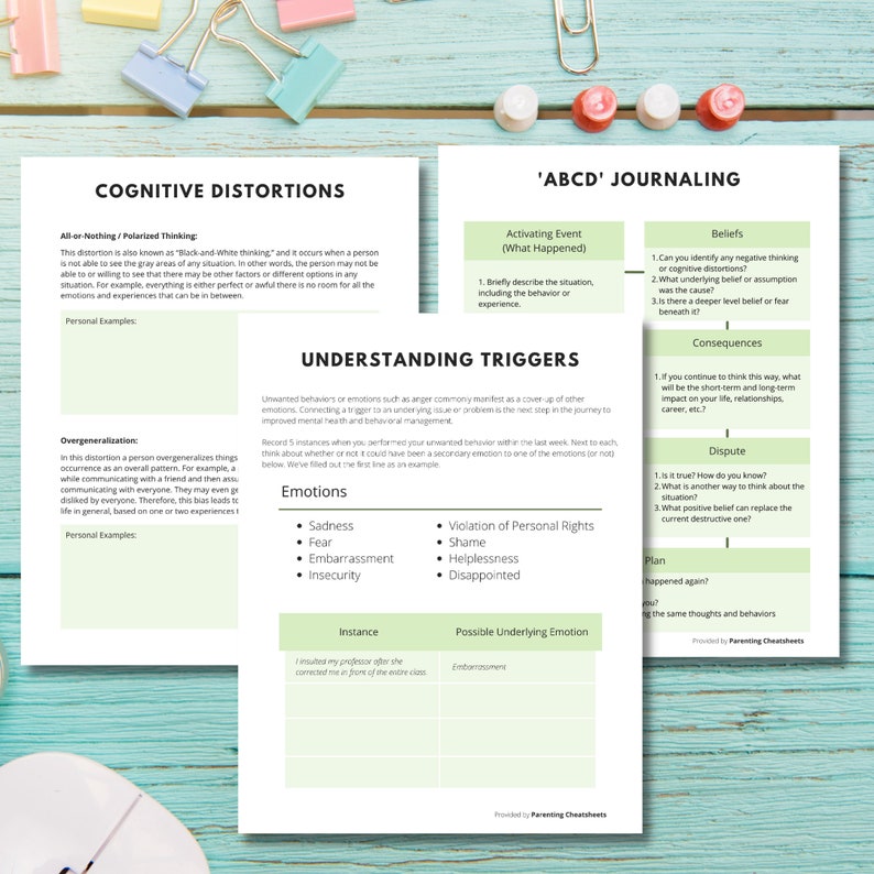 Teen Mental Health Workbook Anxiety Worksheet Adolescent - Etsy UK