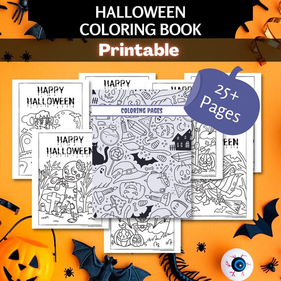 Halloween Coloring Book Printable Halloween Activity Pages - Etsy