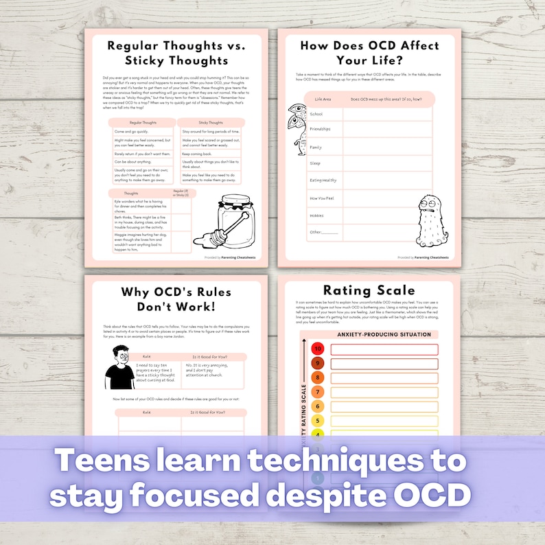 OCD Worksheets for Teens Teen OCD Tracker and Journal Pages OCD ...