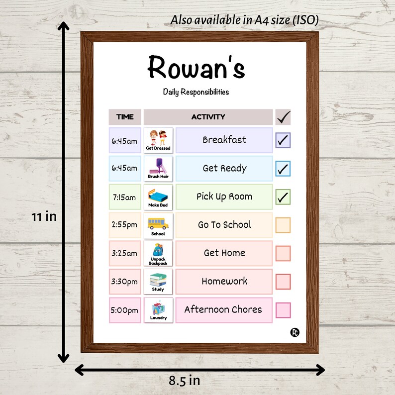 Kids Morning Routine Printable Kids Routine Kids Task Chart Visual ...