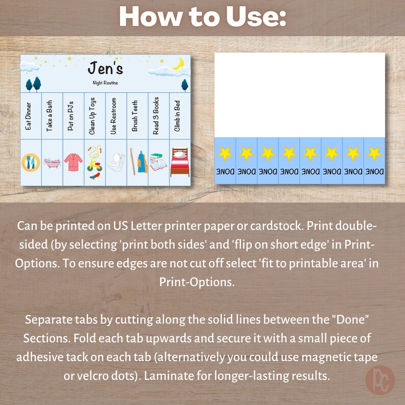 Bedtime and Morning Routines Editable Chart Editable Checklist ...