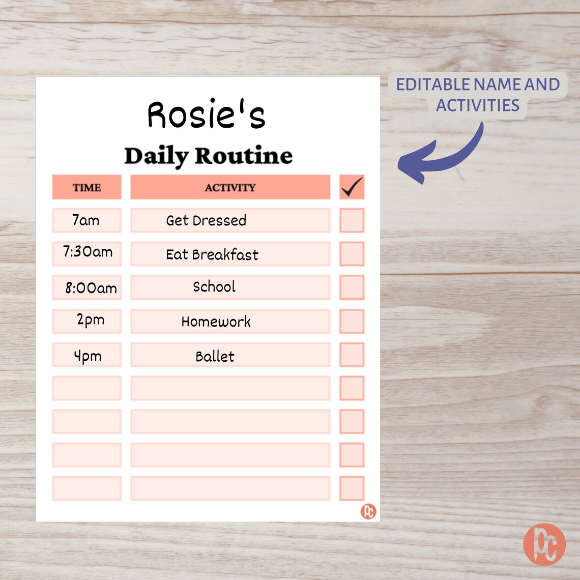 Customizable Daily Routine Checklist for Teens Editable Teen Daily ...