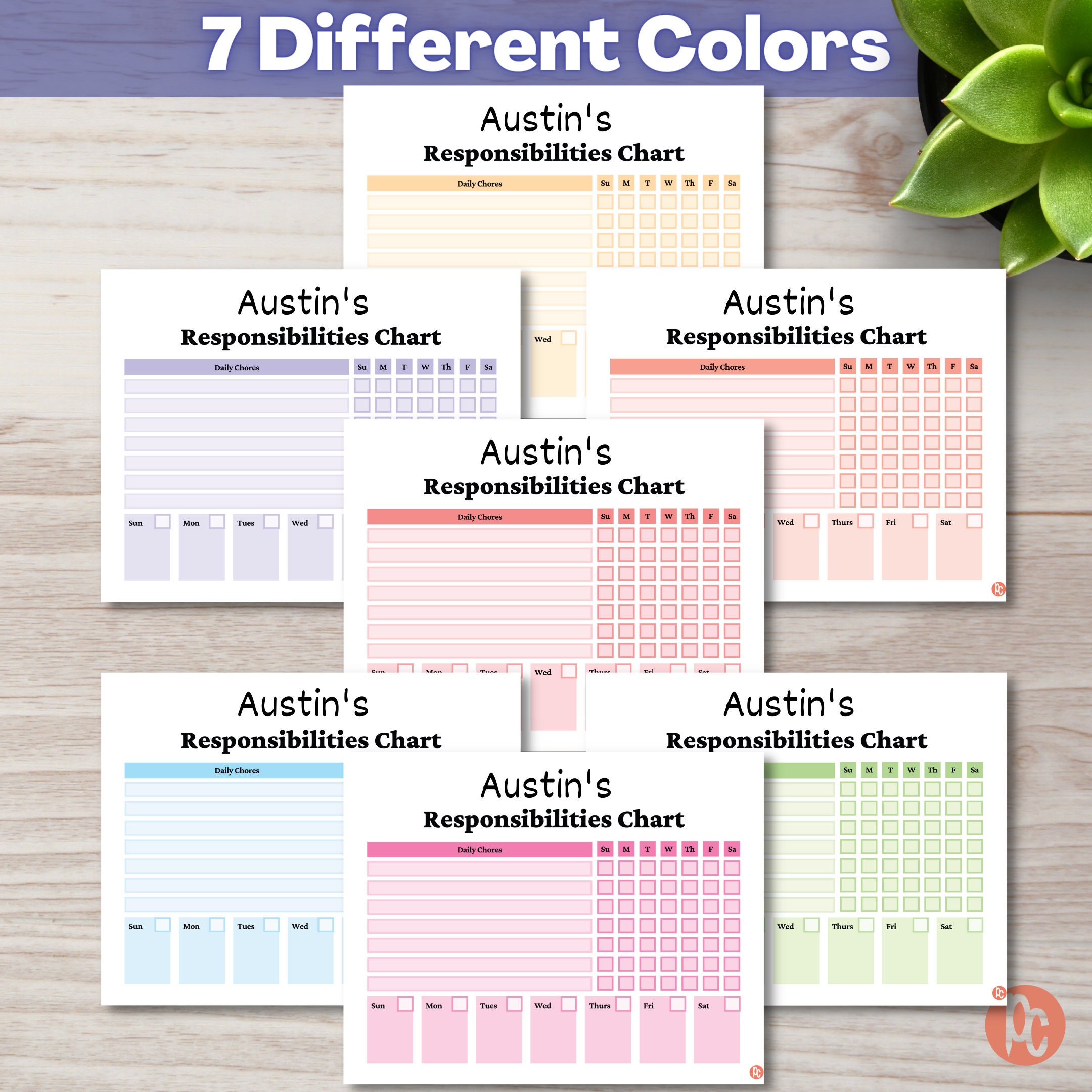 Customizable Teen Responsibility Tracker Digital Chore Chart for ...