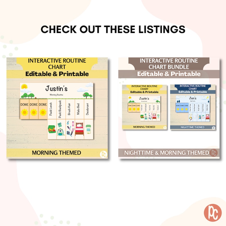 Bedtime Routine Editable Bedtime Routine Chart Editable Chore Checklist ...