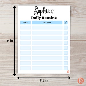 Customizable Daily Routine Checklist for Teens Editable Teen Daily ...