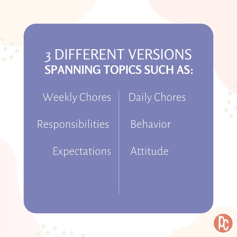 Printable Chore Contract for Kids Editable Child Responsibility ...