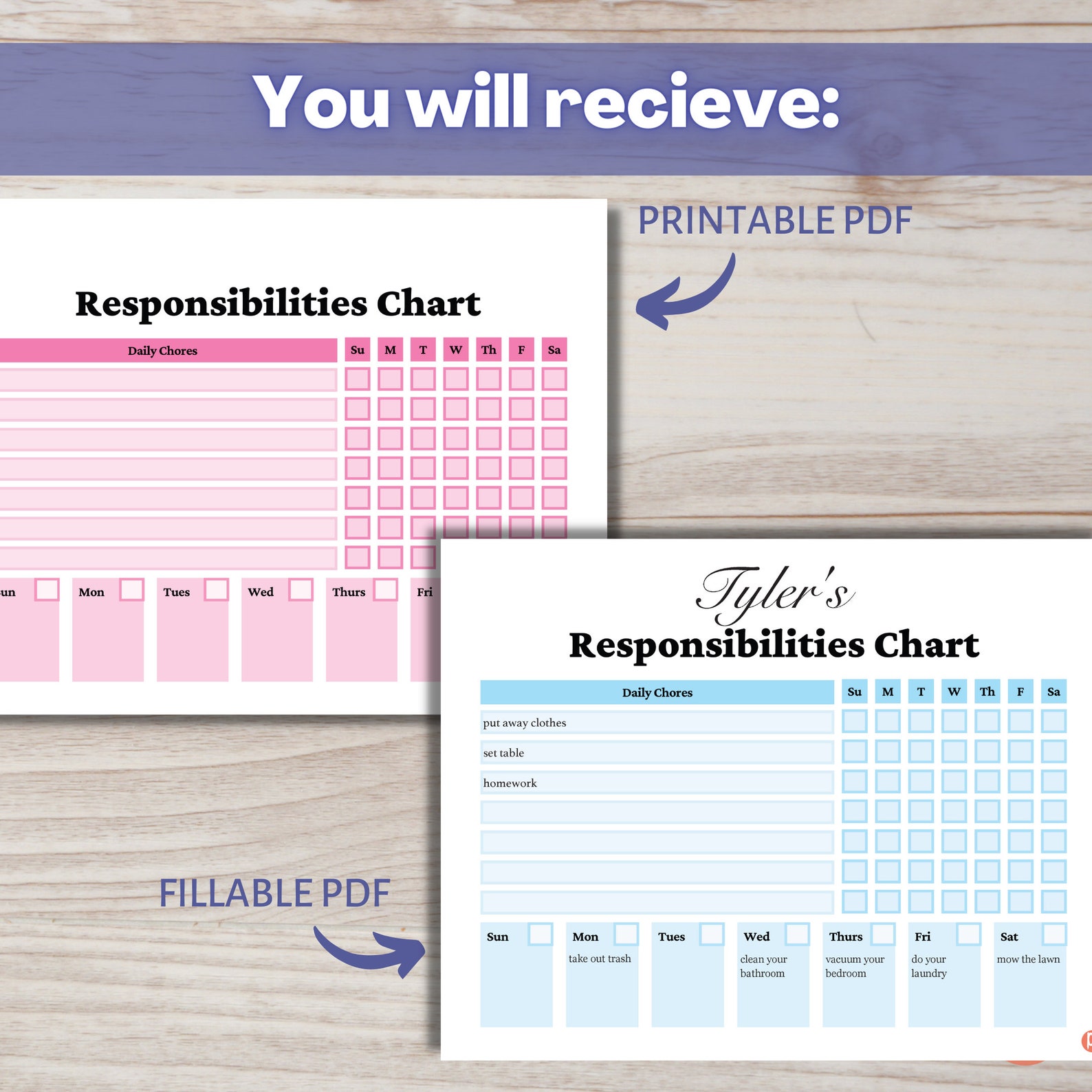Customizable Teen Responsibility Tracker Digital Chore Chart for ...