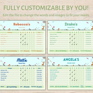 Printable Kids Reward Chart Daily Goal Tracker Positive Behavior ...