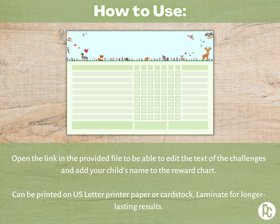 Printable Kids Reward Chart Daily Goal Tracker Positive Behavior ...