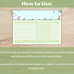 Printable Kids Reward Chart Daily Goal Tracker Positive Behavior ...