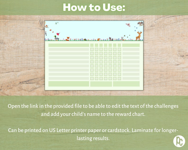 Printable Kids Reward Chart Daily Goal Tracker Positive Behavior ...