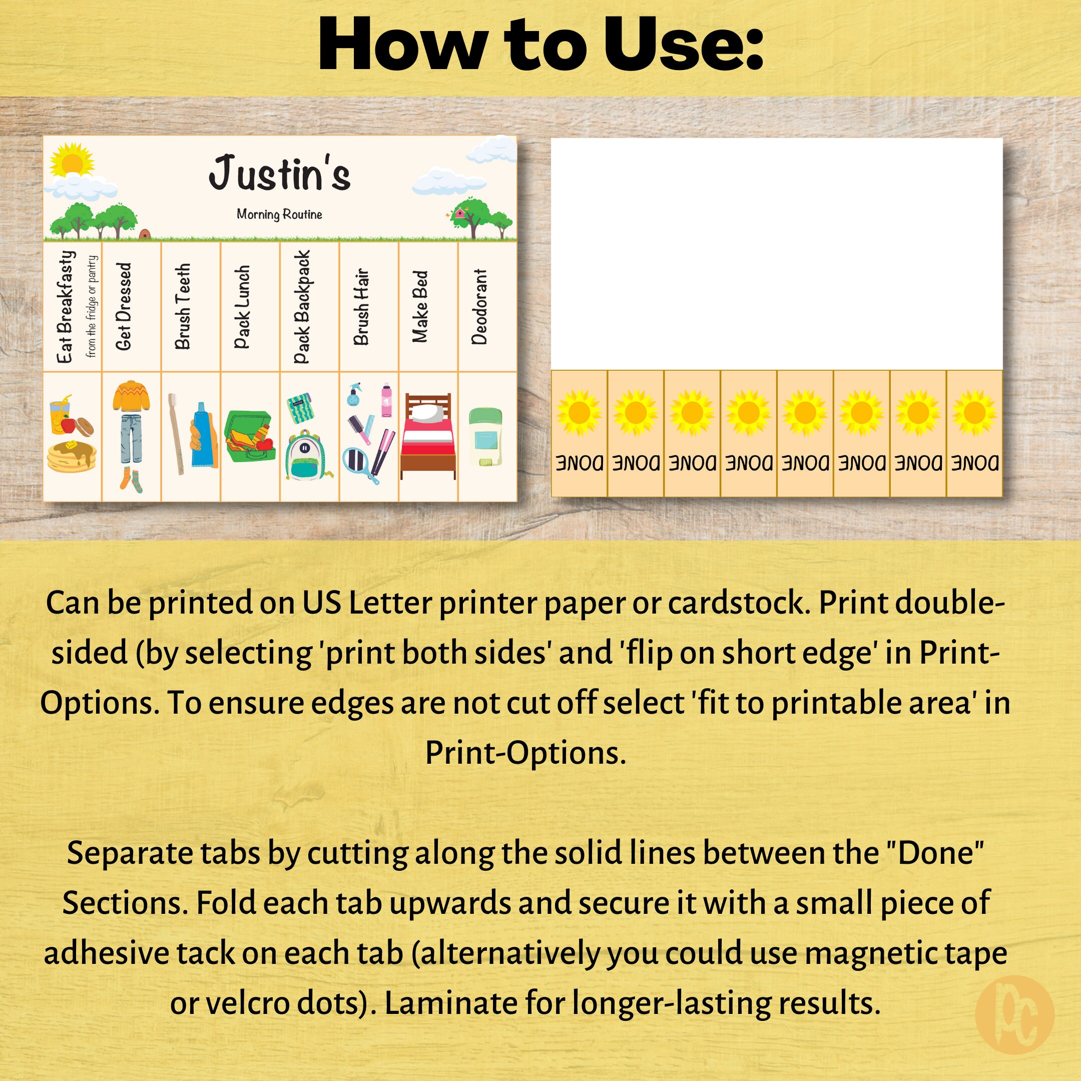 Editable Morning Routine Kids Routine Editable Chore Chart for Kids ...