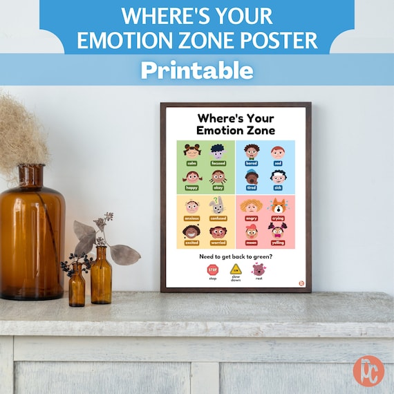 Feelings Chart for Kids Emotions Poster Mental Health - Etsy