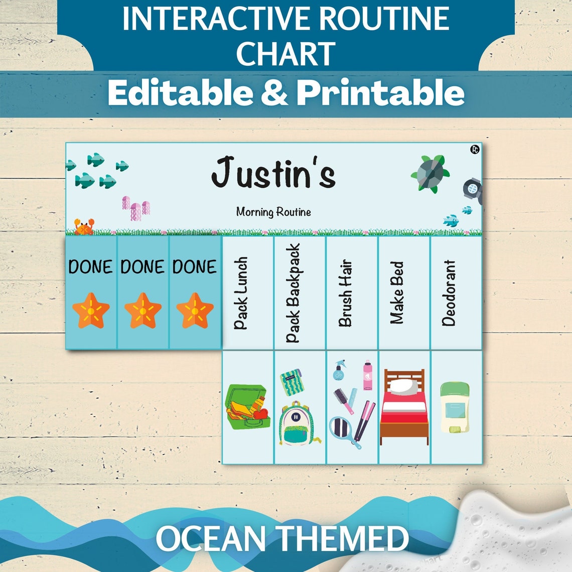 Editable Morning Routine Chart Bedtime Routine Printable - Etsy