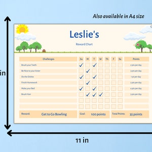 Daily Routine Chart for Kids Reward Chart Kids Responsibility Chart ...