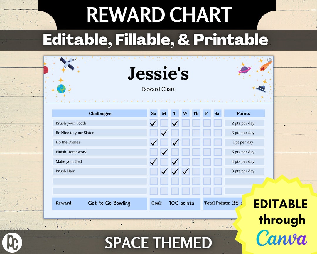 Printable Behavior Chart for Children Positive Reinforcement Reward ...