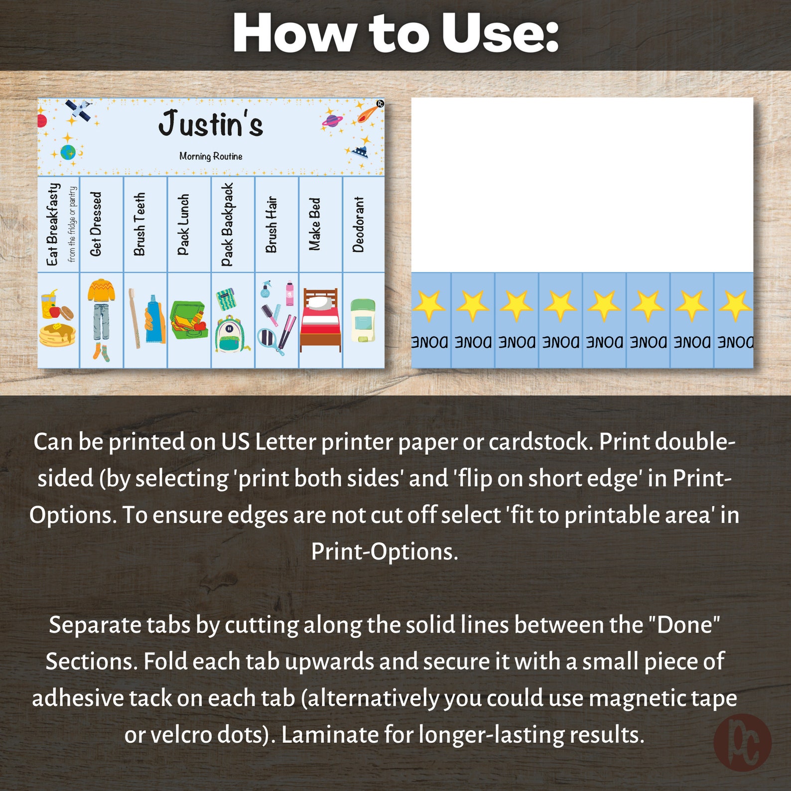 Bedtime Routine Editable Morning Routine Chart Editable Chore Checklist ...