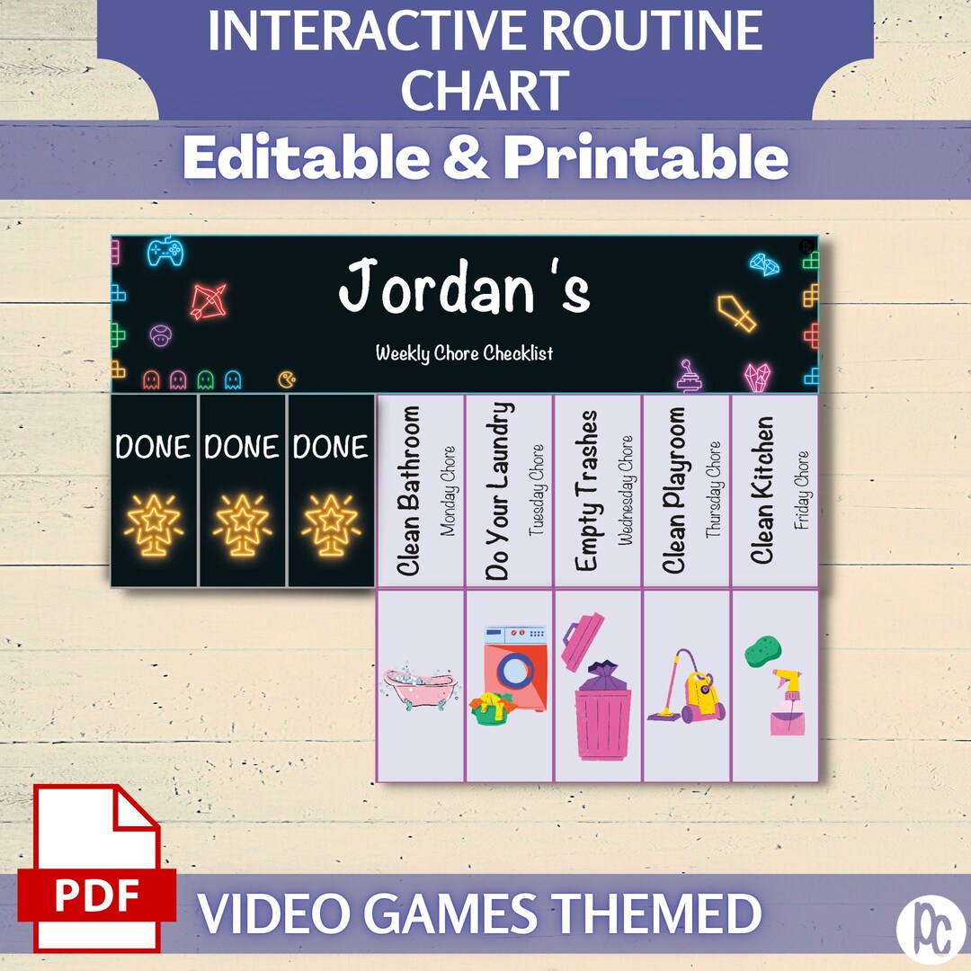 Editable Chore Checklist Bedtime Routine Printable Routine Editable