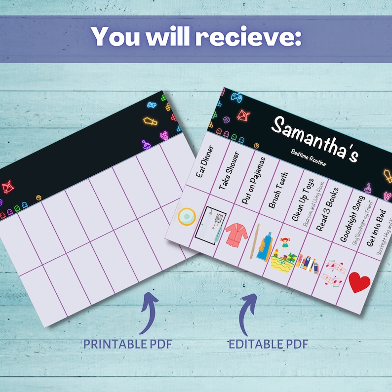 Editable Chore Checklist Bedtime Routine Printable Routine - Etsy