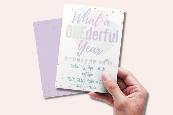 What a Onederful Year 1st Birthday Invitation Design Digital | Etsy