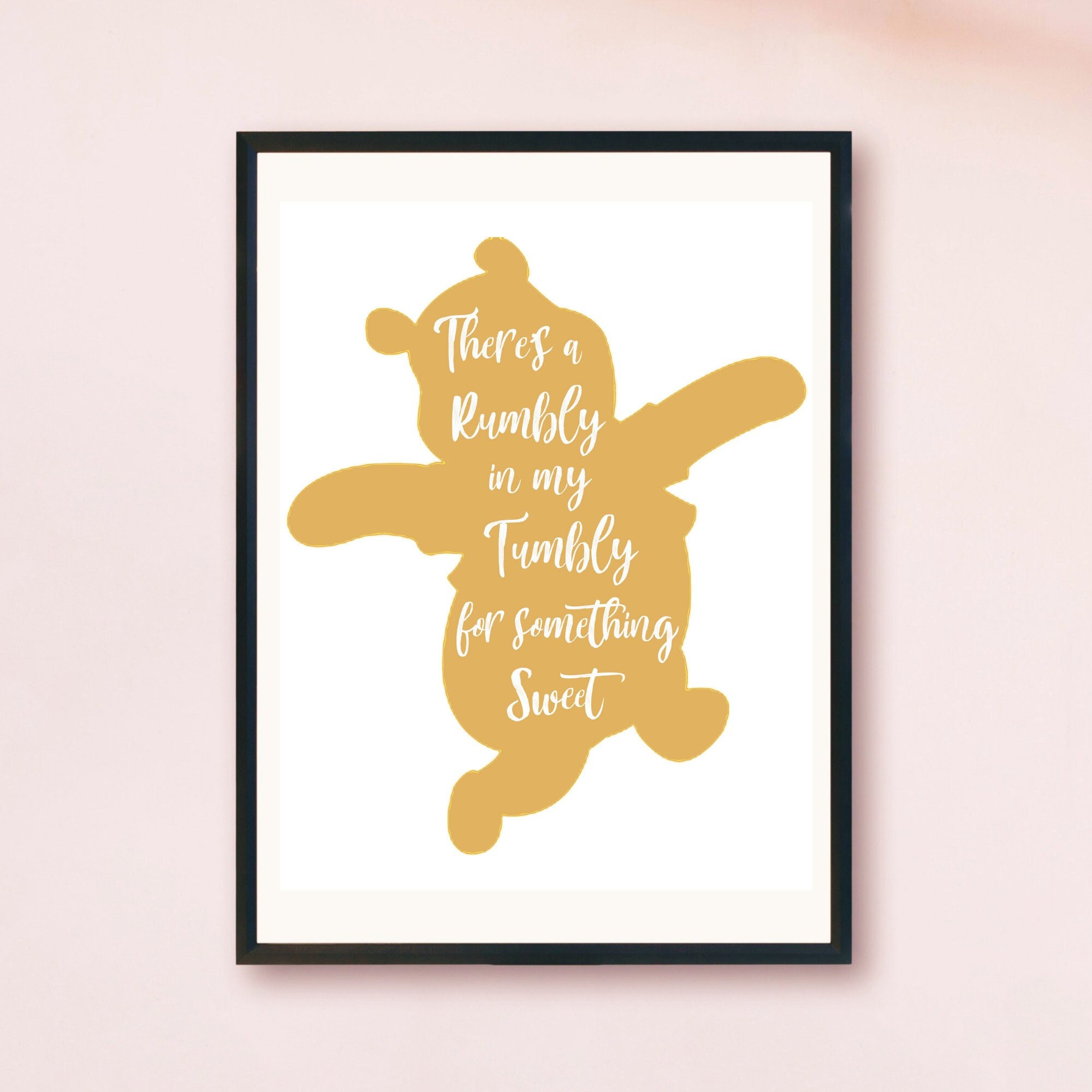 Winnie The Pooh Rumbly In My Tumbly Design Art Print Or Party Decor Instant Download Etsy