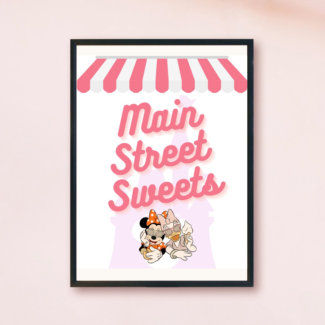 Main Street Sweets Sign Disney Inspired Art Disney - Etsy