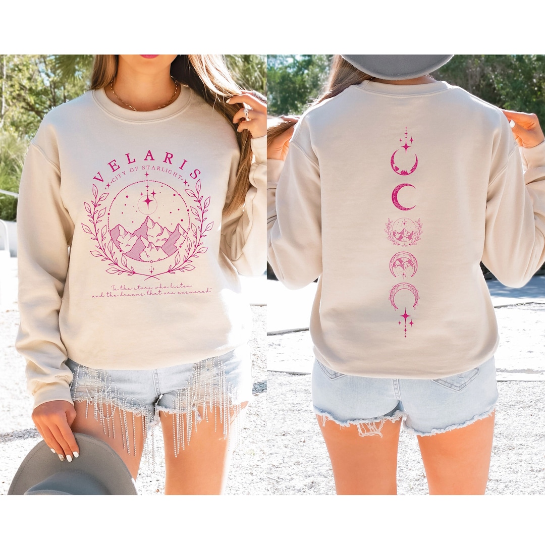 Velaris Sweatshirt With Pink Design, Feyres Tattoo Sweatshirt, Pink ...
