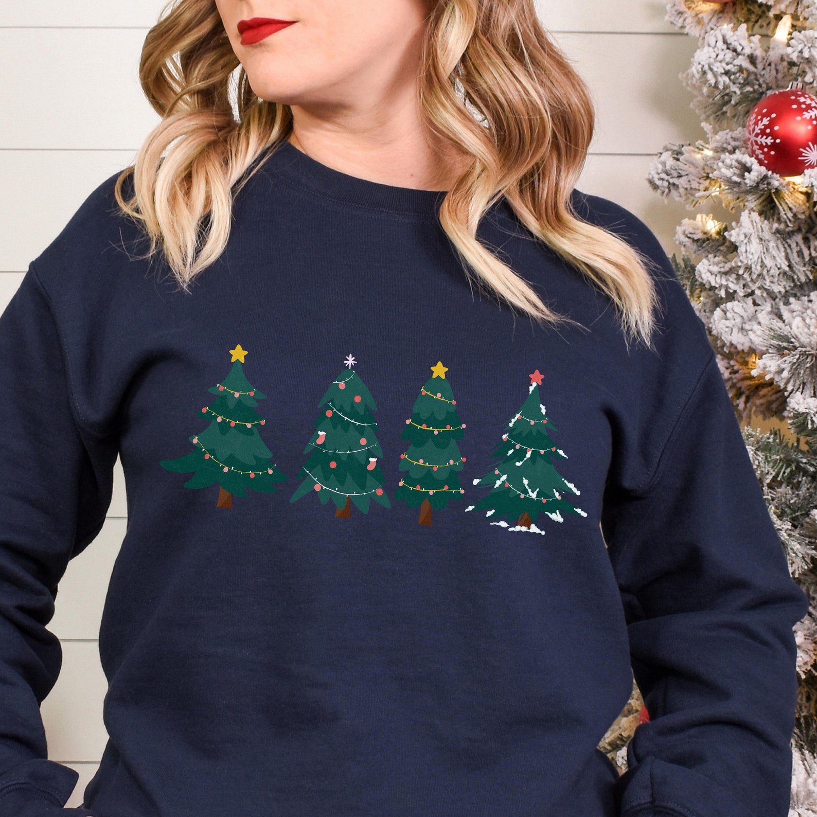 Christmas Tree Sweatshirt, Womens Christmas Sweatshirt, Christmas ...