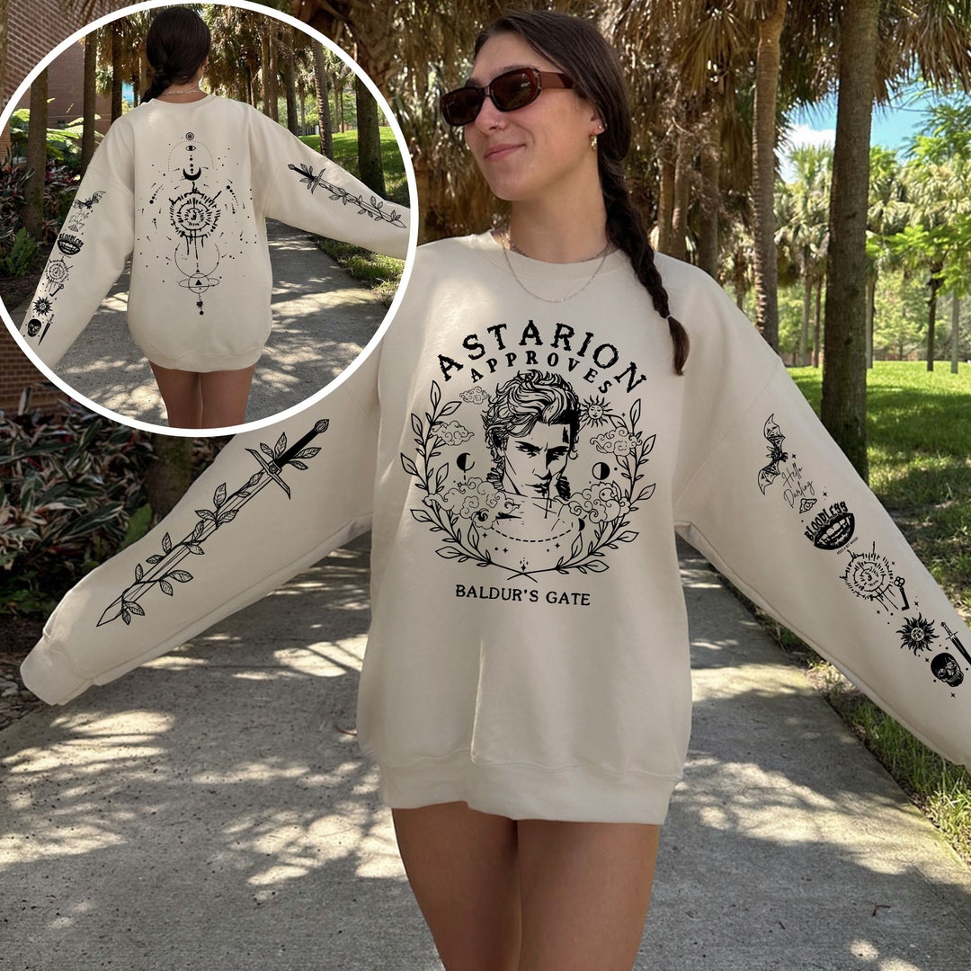 4-sided Astarion Sweatshirt, Baldurs Gate Sweatshirt With Designs on ...