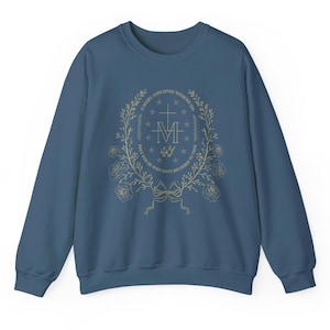 Marian Catholic Sweatshirt, Virgin Mary Sweatshirt, Catholic Gifts for ...