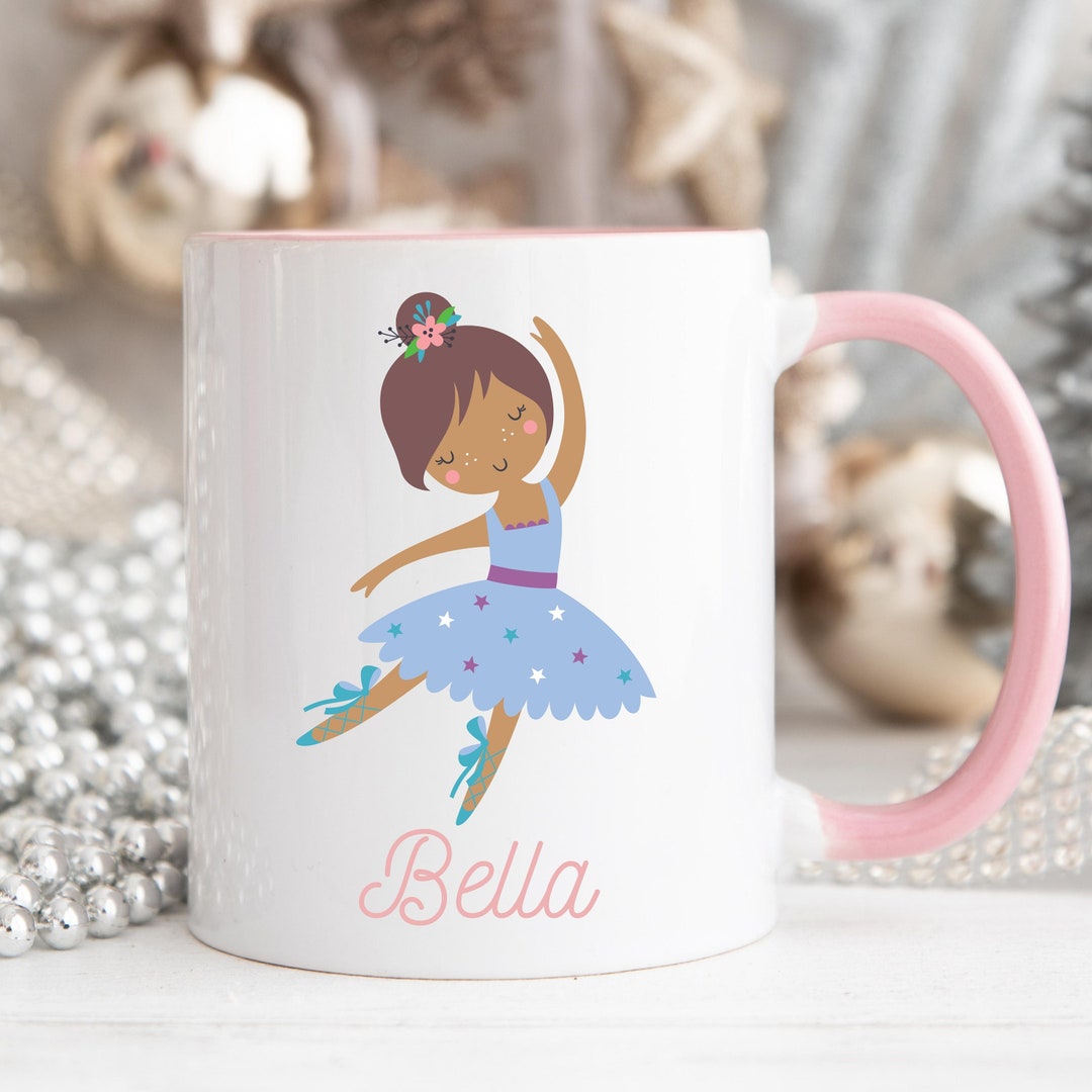 Personalized Brown Skin Ballerina Mug, Girl Gift, Pink Gift, Ballet Mug ...