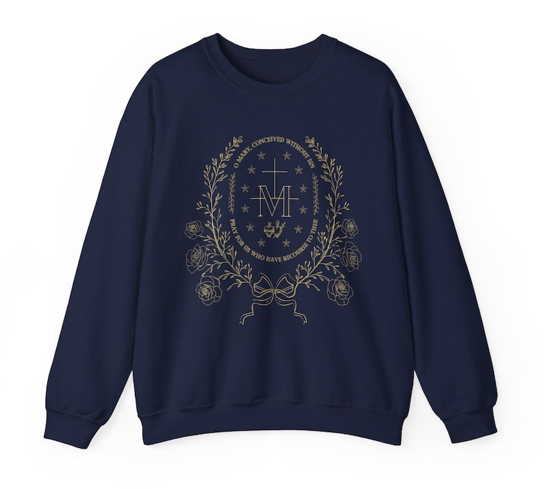 Marian Catholic Sweatshirt, Virgin Mary Sweatshirt, Catholic Gifts for ...