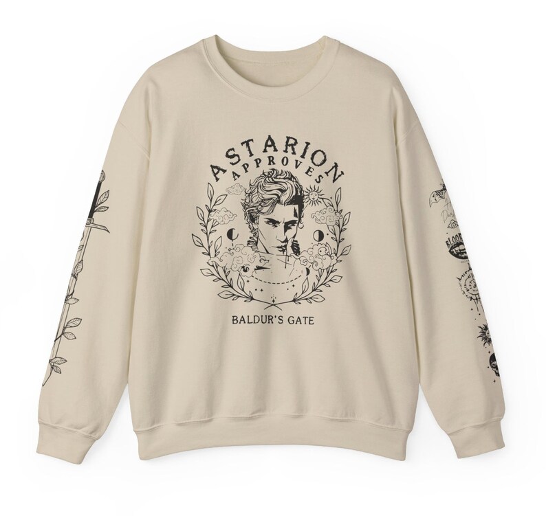 4-sided Astarion Sweatshirt, Baldurs Gate Sweatshirt With Designs on ...